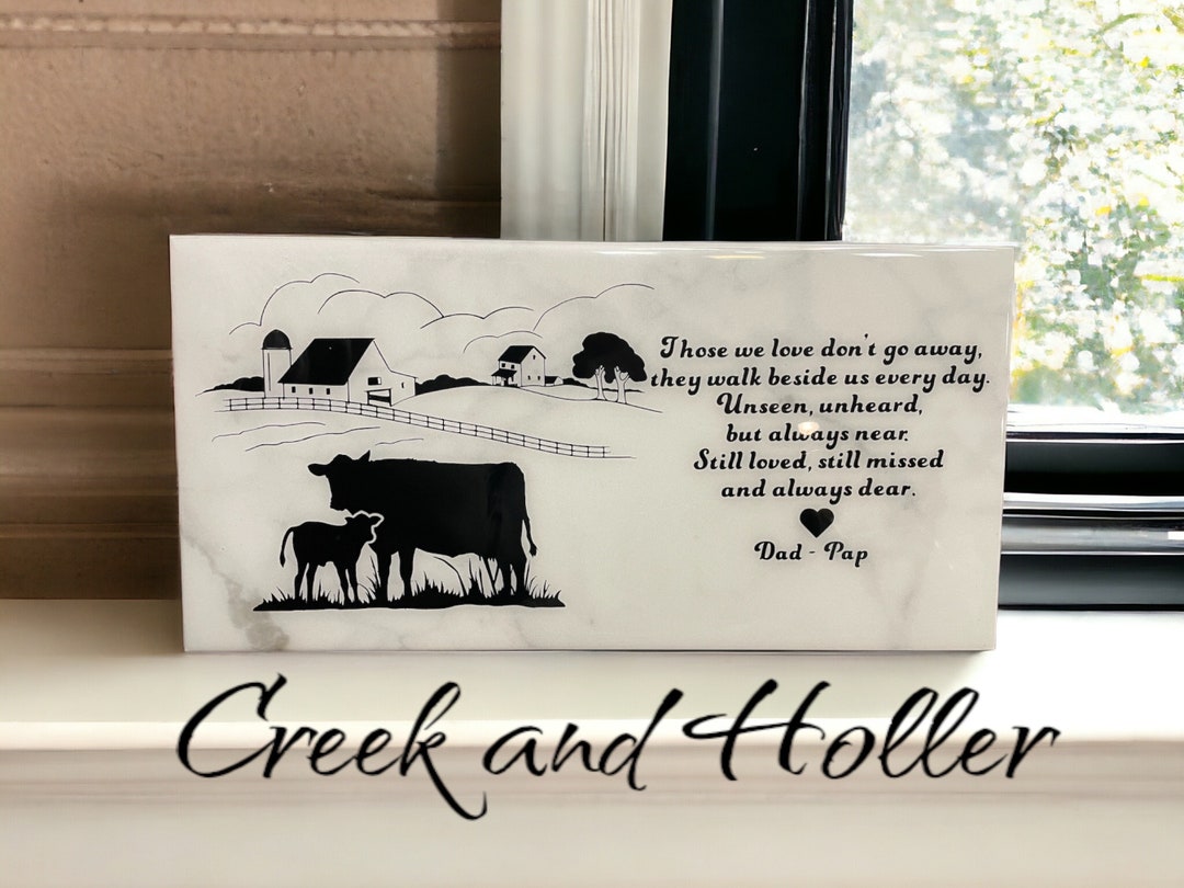Personalized Beef Cow Farm Memorial Tile, Loss of a Farmer, Cow ...