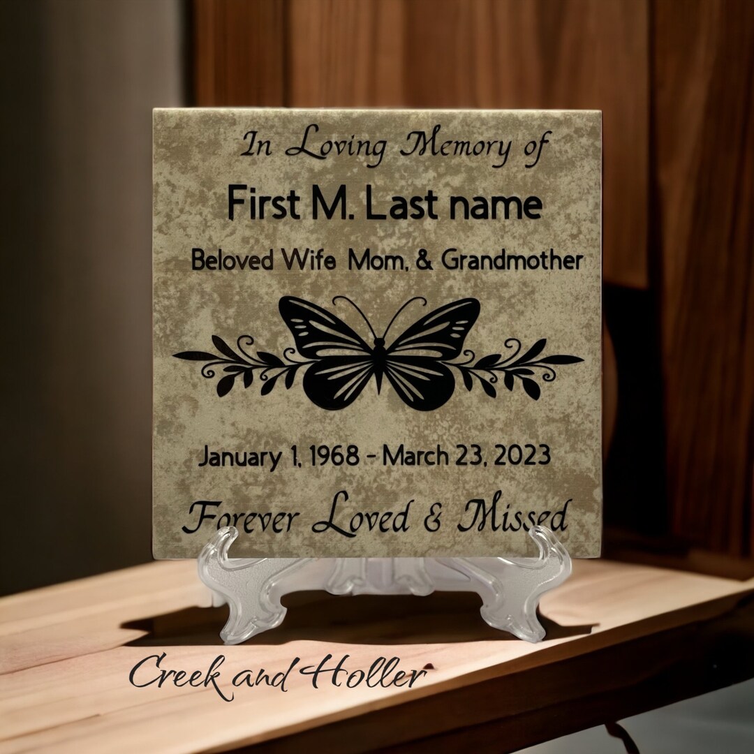 Personalized Memorial Tile, in Loving Memory Of, Loss of a Loved One ...