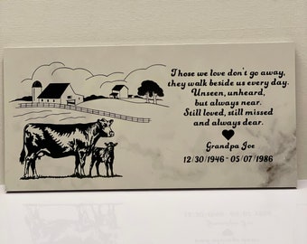 Personalized Beef Cow Farm Memorial Tile, Loss of a Farmer, Cow ...