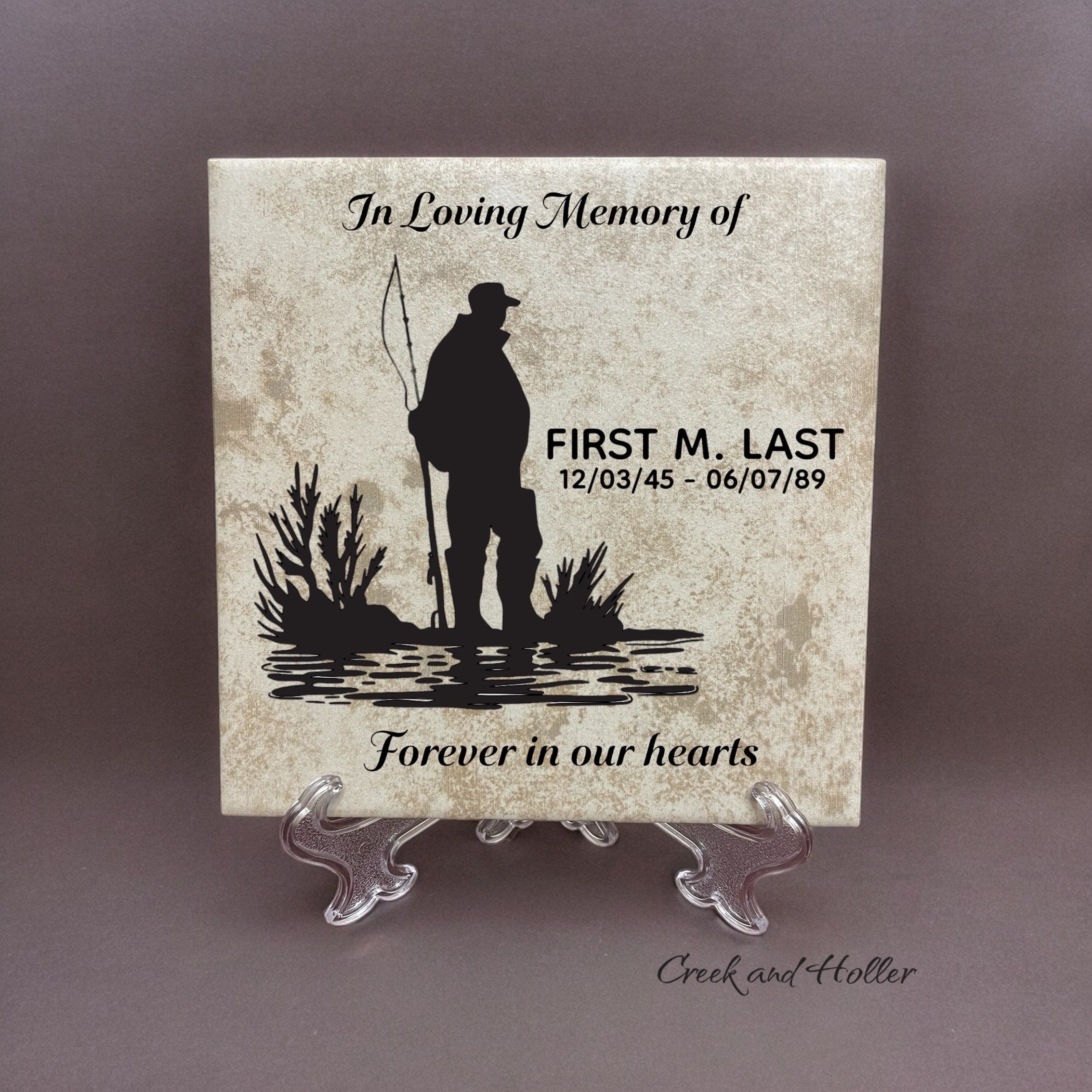 Fishing in Heaven Memorial Tile, Loss of a Fisherman, Loss of a Loved ...