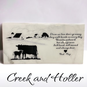 Personalized Beef Cow Farm Memorial Tile, Loss of a Farmer, Cow ...