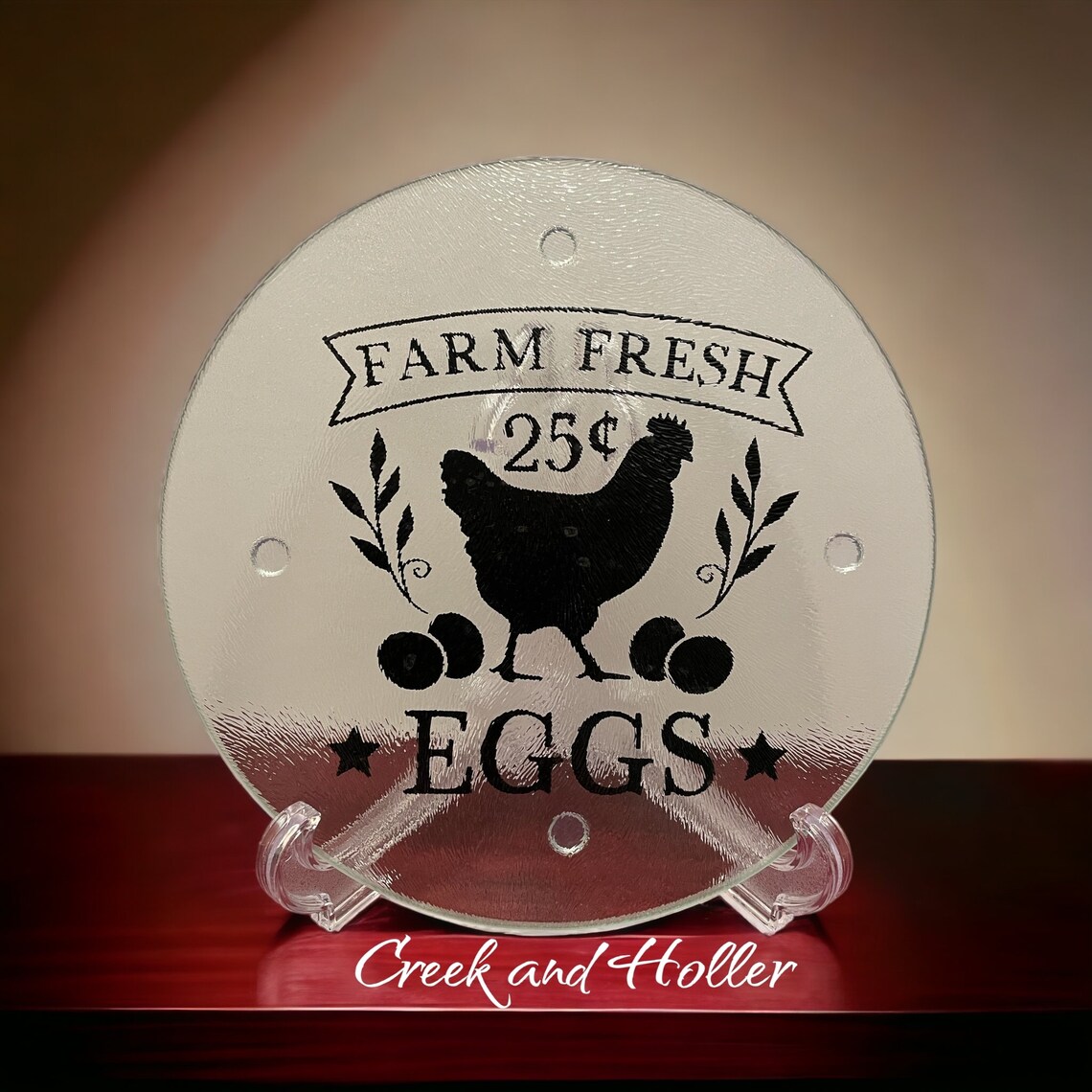 Farm Fresh Eggs Tempered Glass Cutting Board, Perfect for Christmas ...