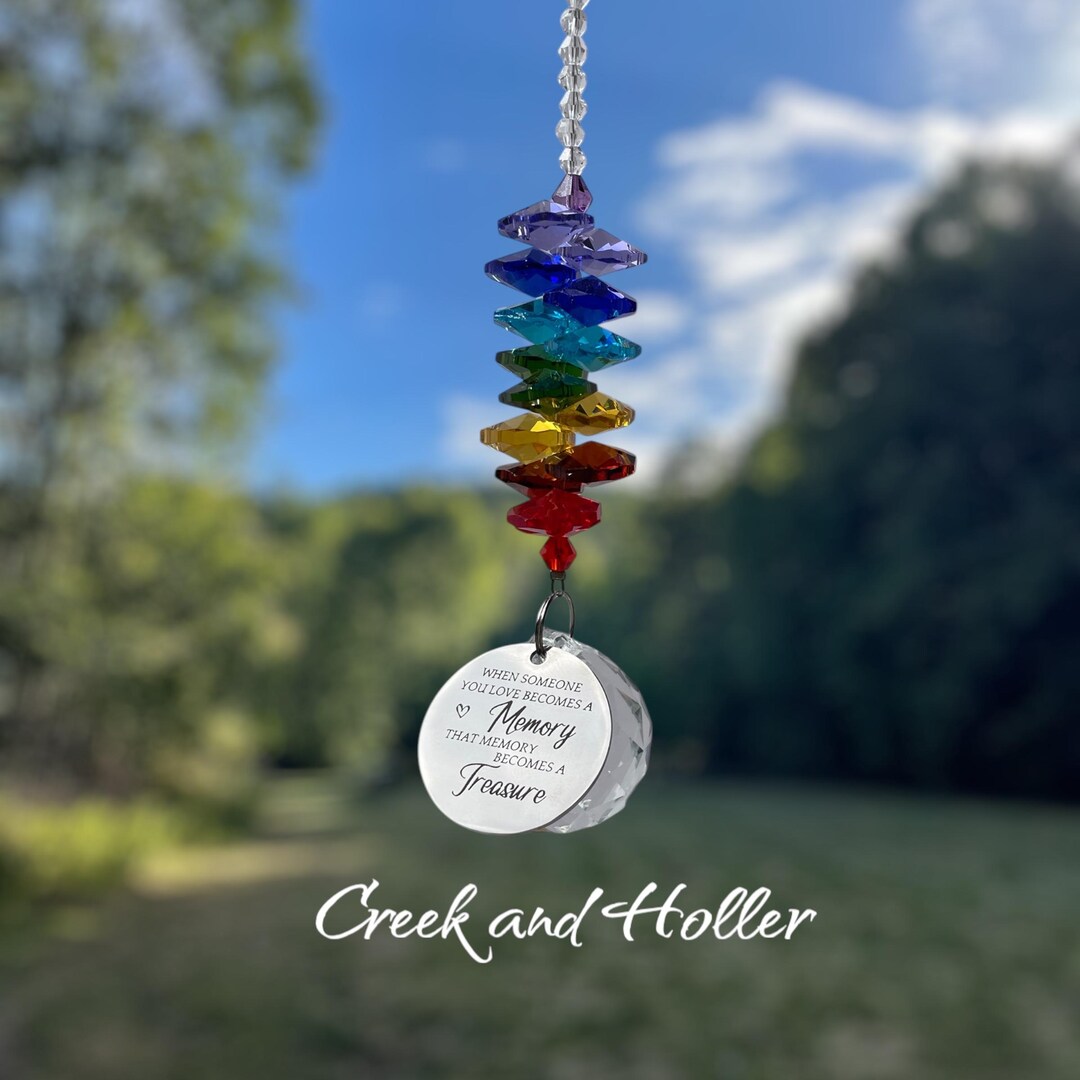 When a Memory Suncatcher Memorial Gift, Rainbow Suncatcher, Loss of Mom ...