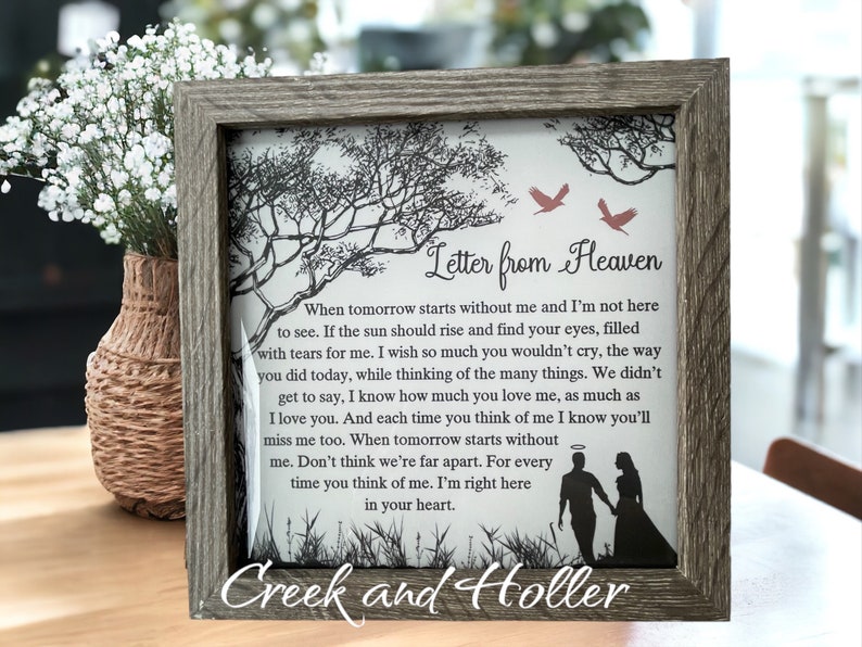 Letter From Heaven Memorial Shadow Box, Sympathy Gift, Memorial Frame ...