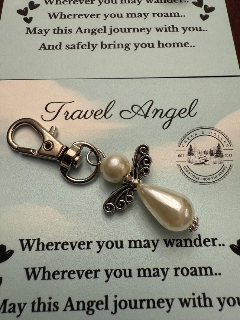 Travel Guardian Angel Clip: Good Luck Charm, Backpack Accessory - Etsy