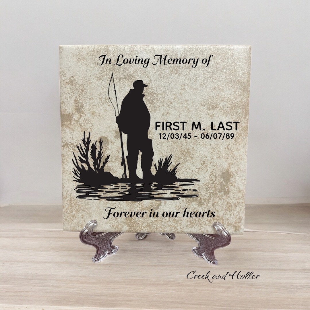 Fishing in Heaven Memorial Tile, Loss of a Fisherman, Loss of a Loved ...