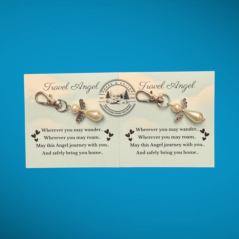Travel Guardian Angel Clip: Good Luck Charm, Backpack Accessory - Etsy