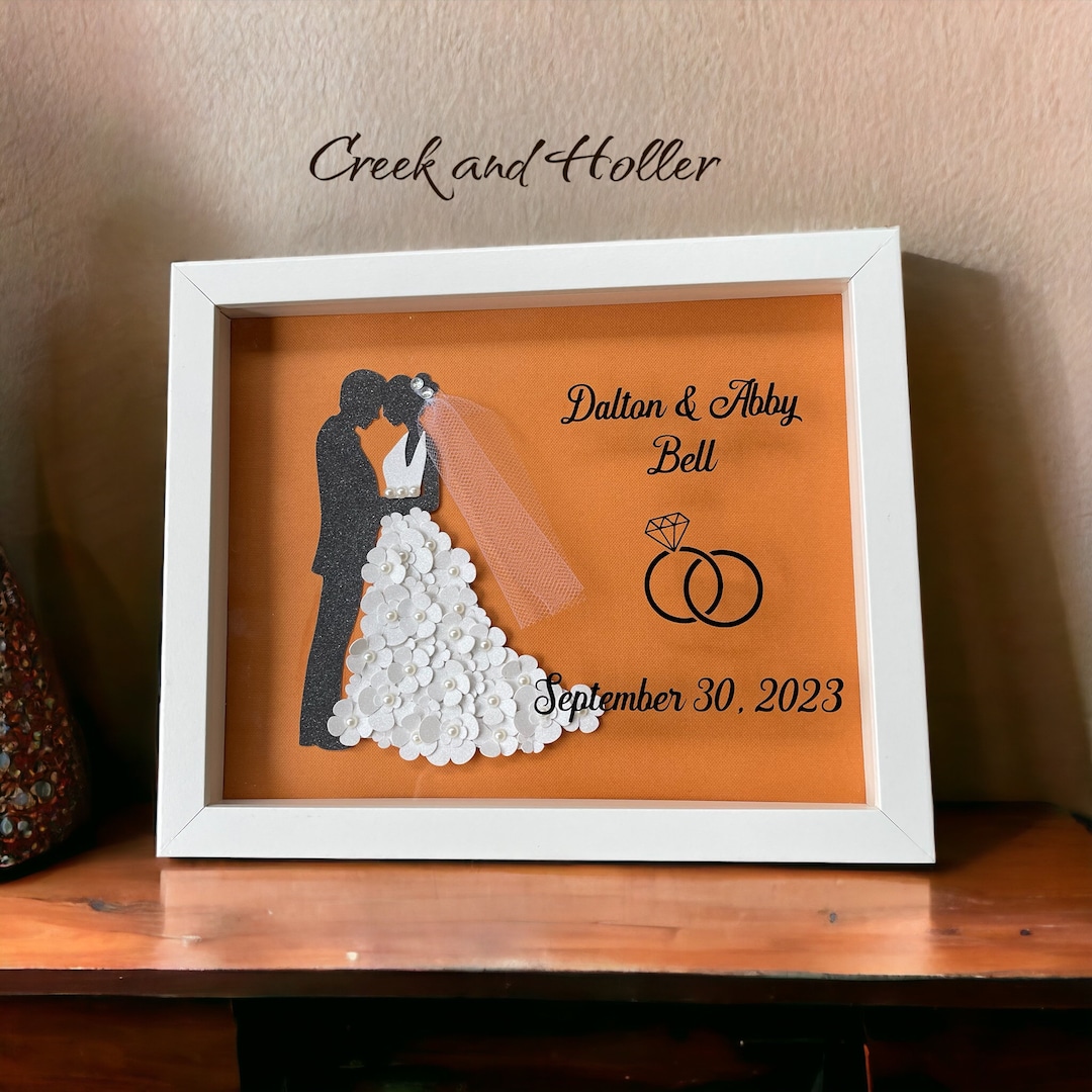 Wedding Shadow Box, Personalized Wedding Gift, Bridal Shower Present ...