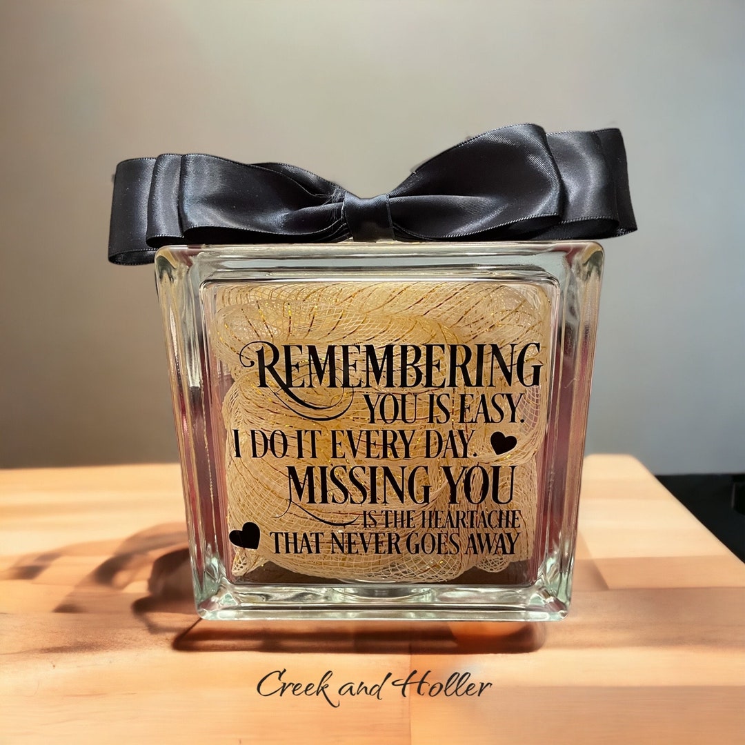 Memorial Glass Block Loss of a Loved One Grief Bereavement - Etsy