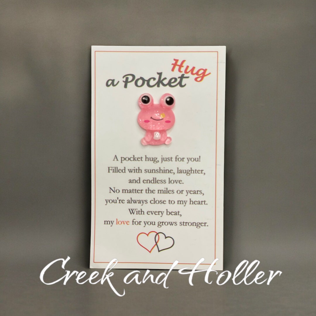 Pink Frog Pocket Hug, Animal Pocket Hug, Pocket Hugs, Memorial Pocket ...