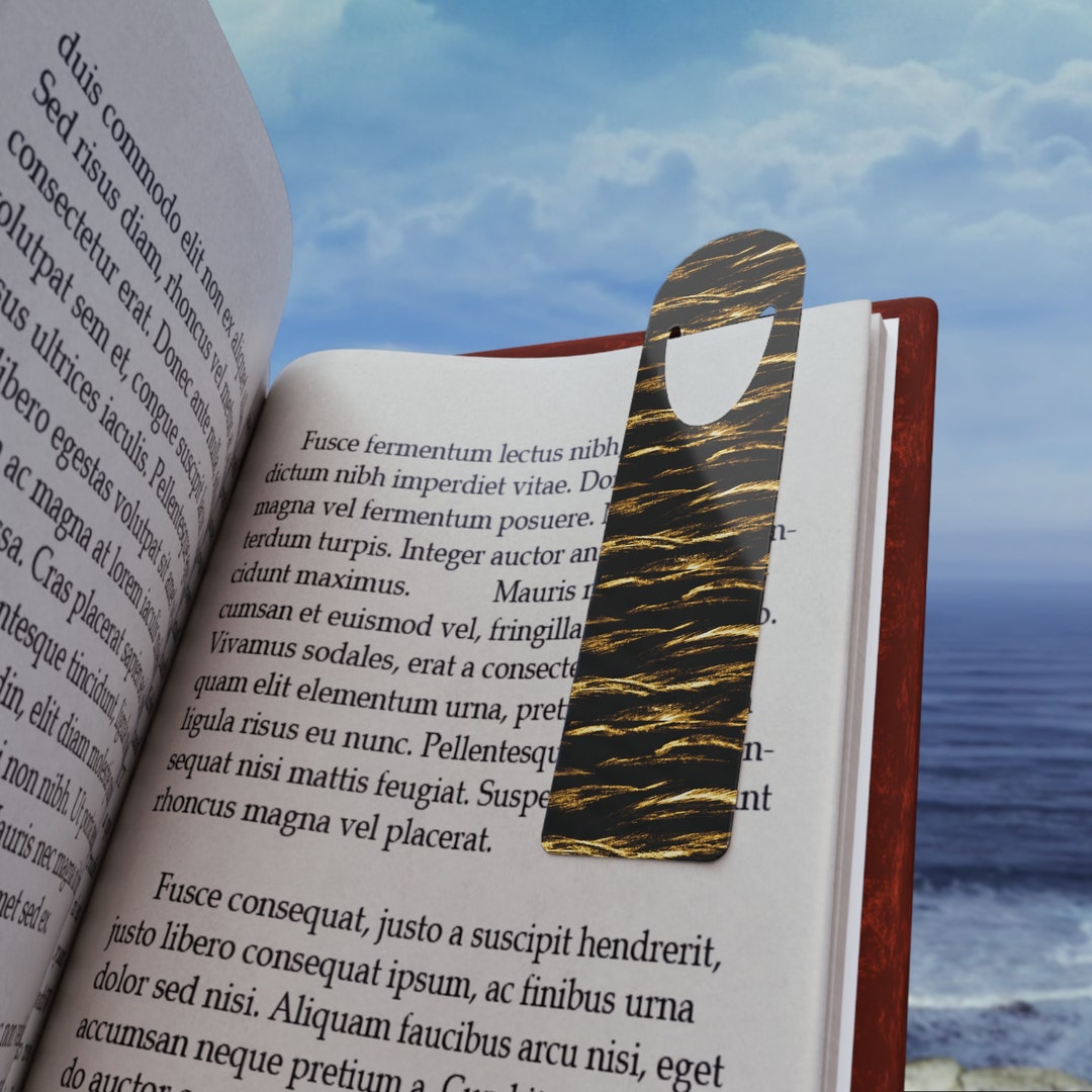 Stylish Black and Gold Tiger Stripe Aluminum Metal Bookmark - A Must ...