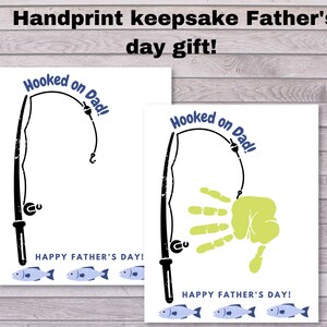 Hooked on Dad! Father's Day Handprint Gift - Etsy