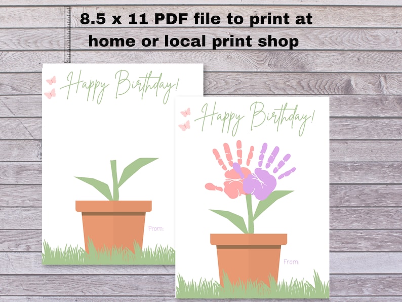 Happy Birthday Handprint Art Keepsake Gift Digital Download - Etsy