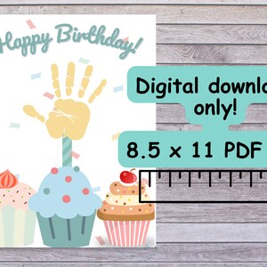 Handprint Birthday Gift Printable Digital Download - Etsy