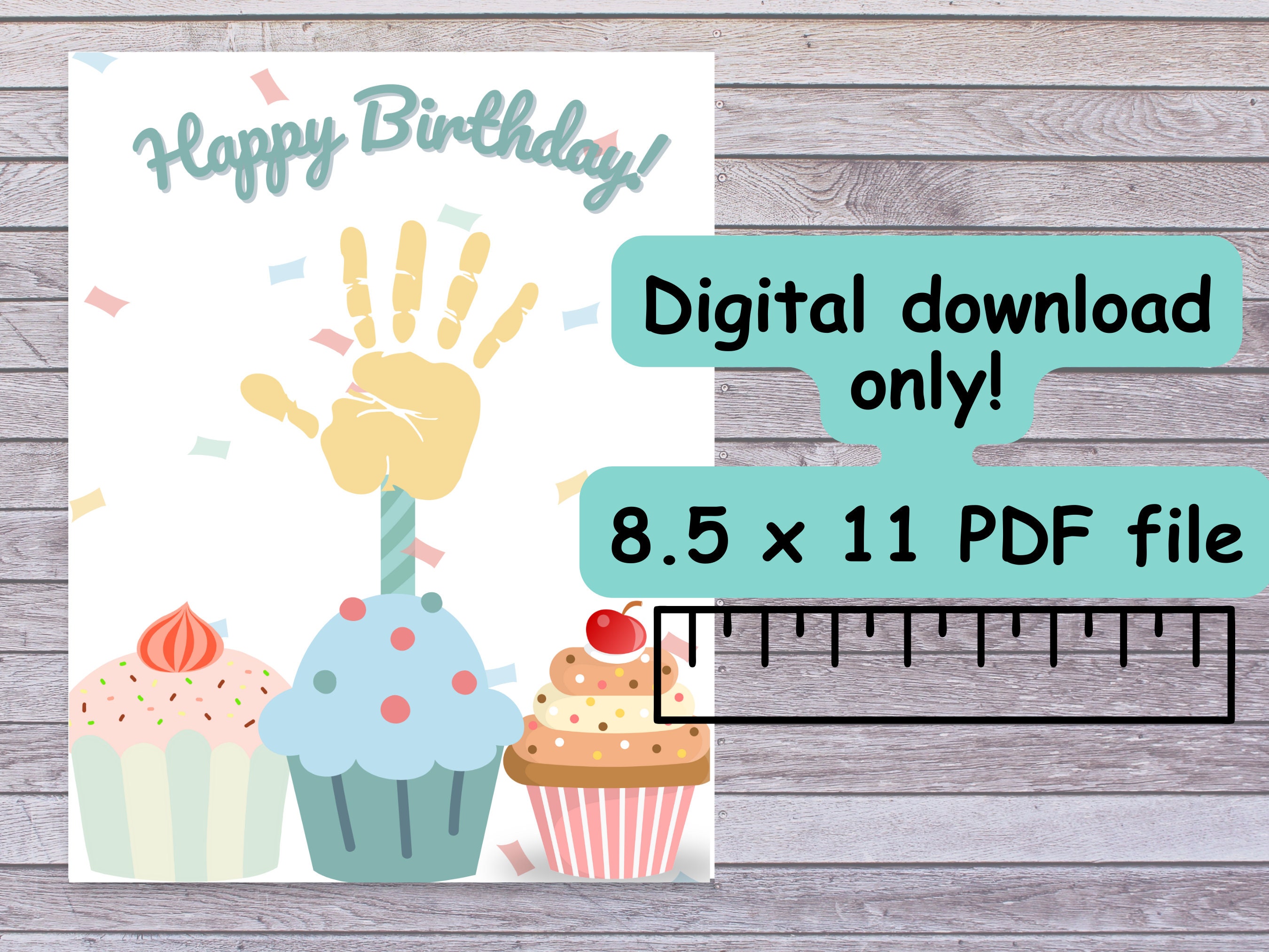 Handprint Birthday Gift Printable Digital Download - Etsy