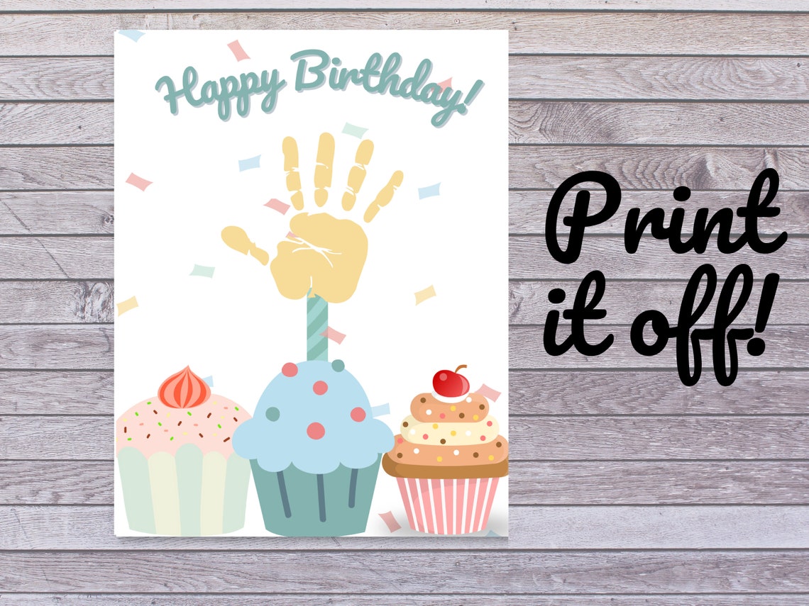 Handprint Birthday Gift Printable Digital Download - Etsy