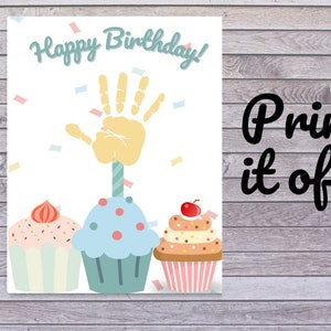 Handprint Birthday Gift Printable Digital Download - Etsy