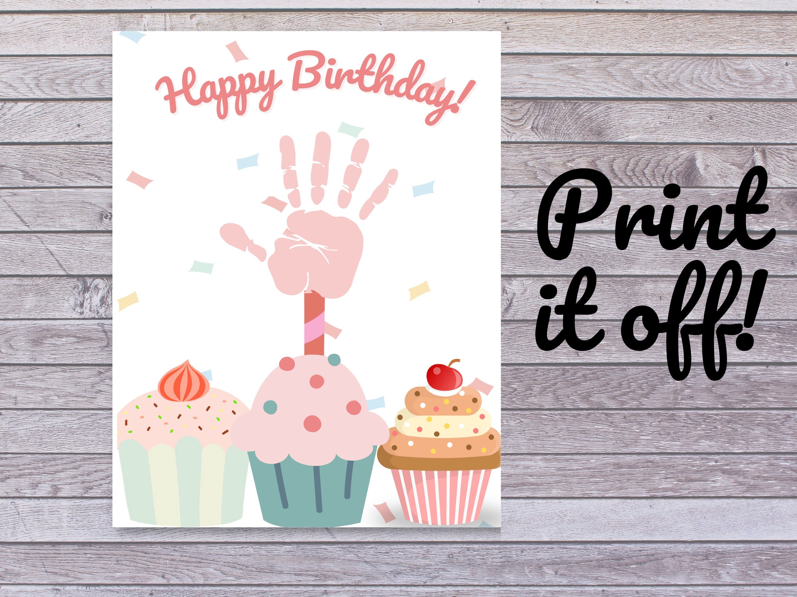 Handprint Birthday Gift Printable Digital Download - Etsy