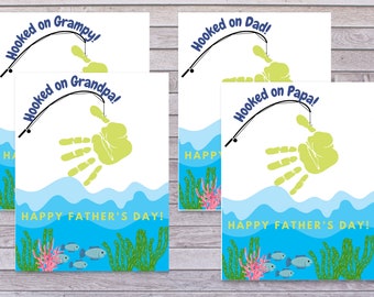 Father’s Day “hooked on Daddy” Handprint Gift - Etsy