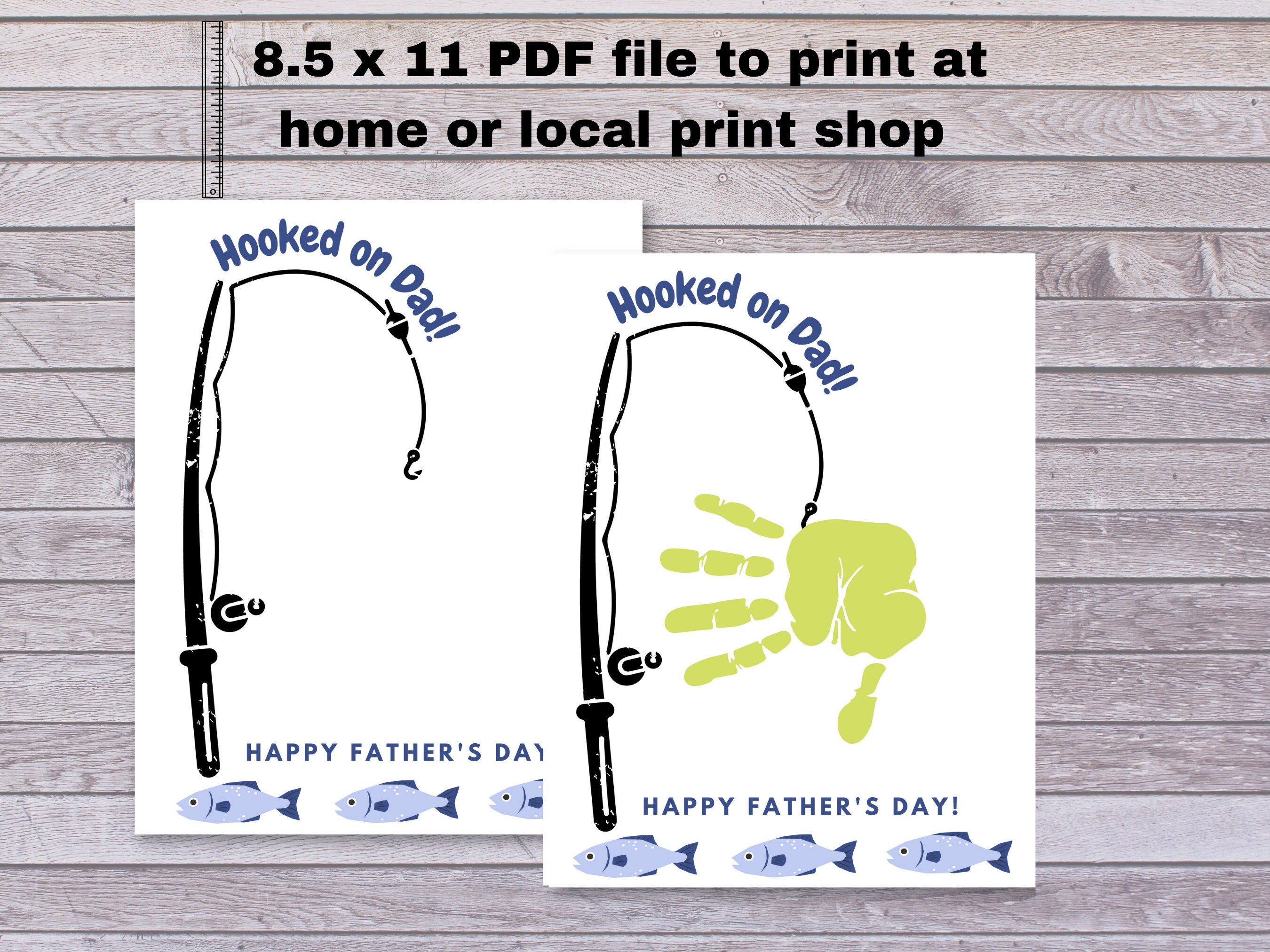 Hooked on Dad! Father's Day Handprint Gift - Etsy