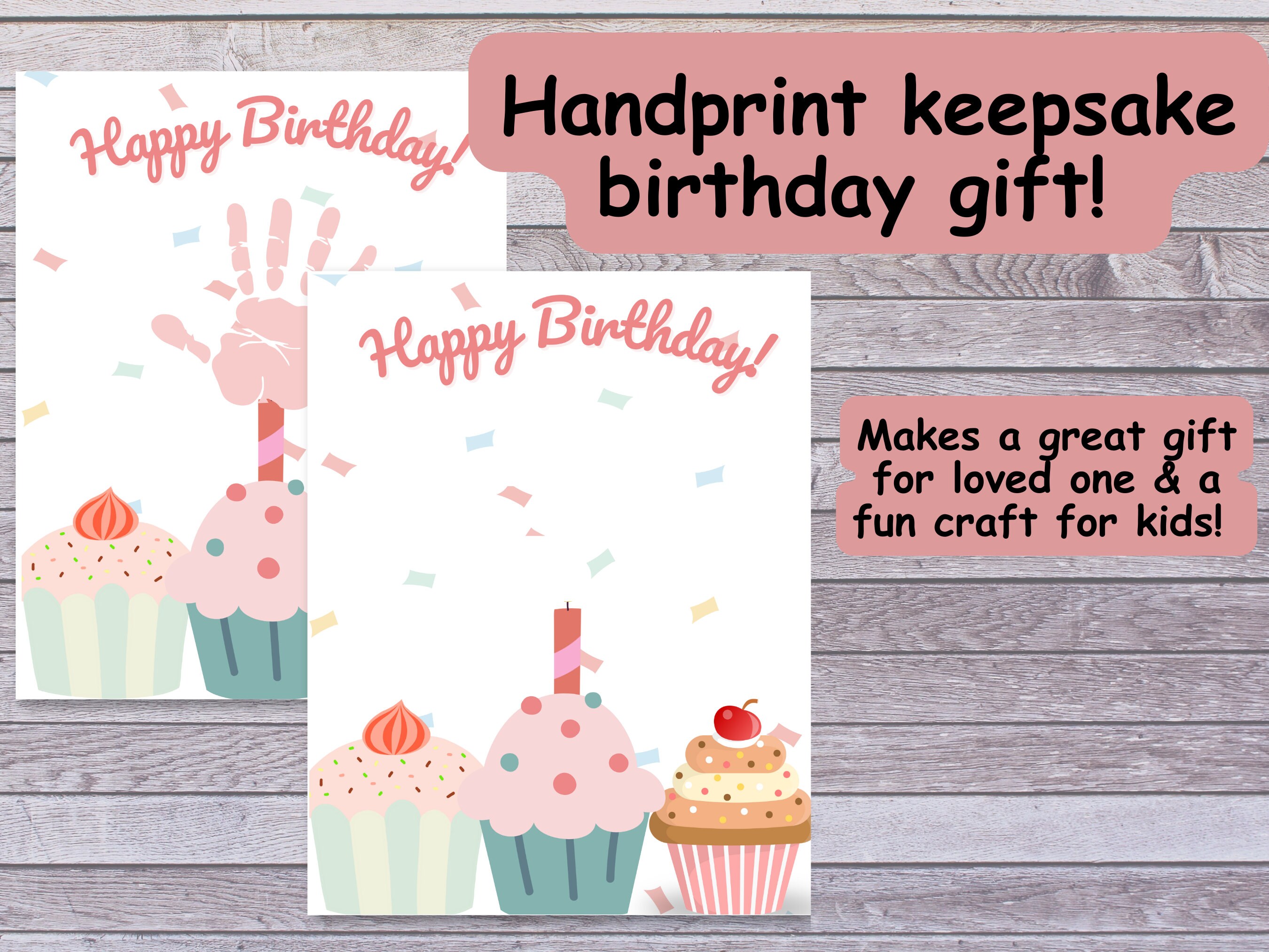Handprint Birthday Gift Printable Digital Download - Etsy