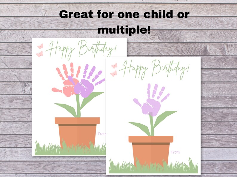 Happy Birthday Handprint Art Keepsake Gift Digital Download - Etsy