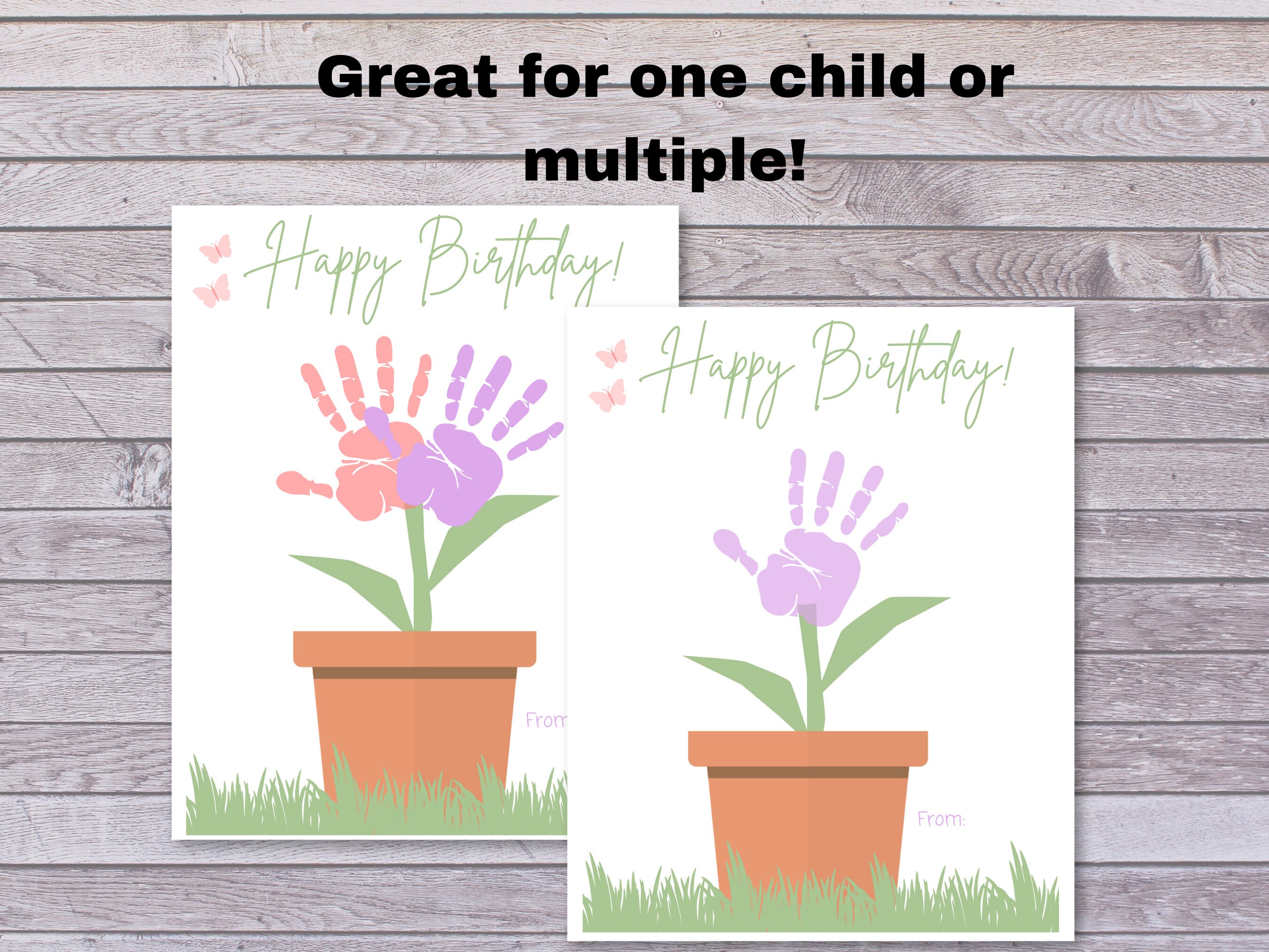 Happy Birthday Handprint Art Keepsake Gift Digital Download - Etsy