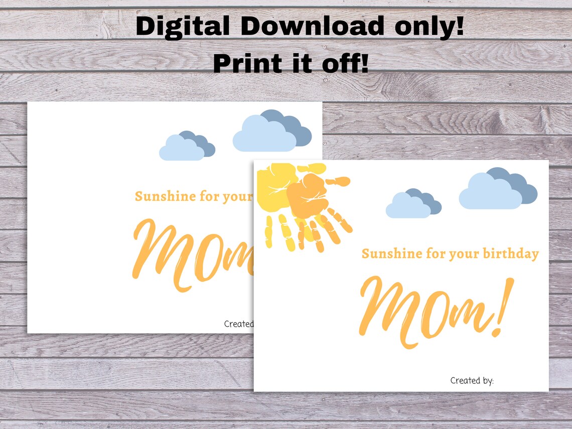 Handprint Keepsake Printable Birthday Gift - Etsy