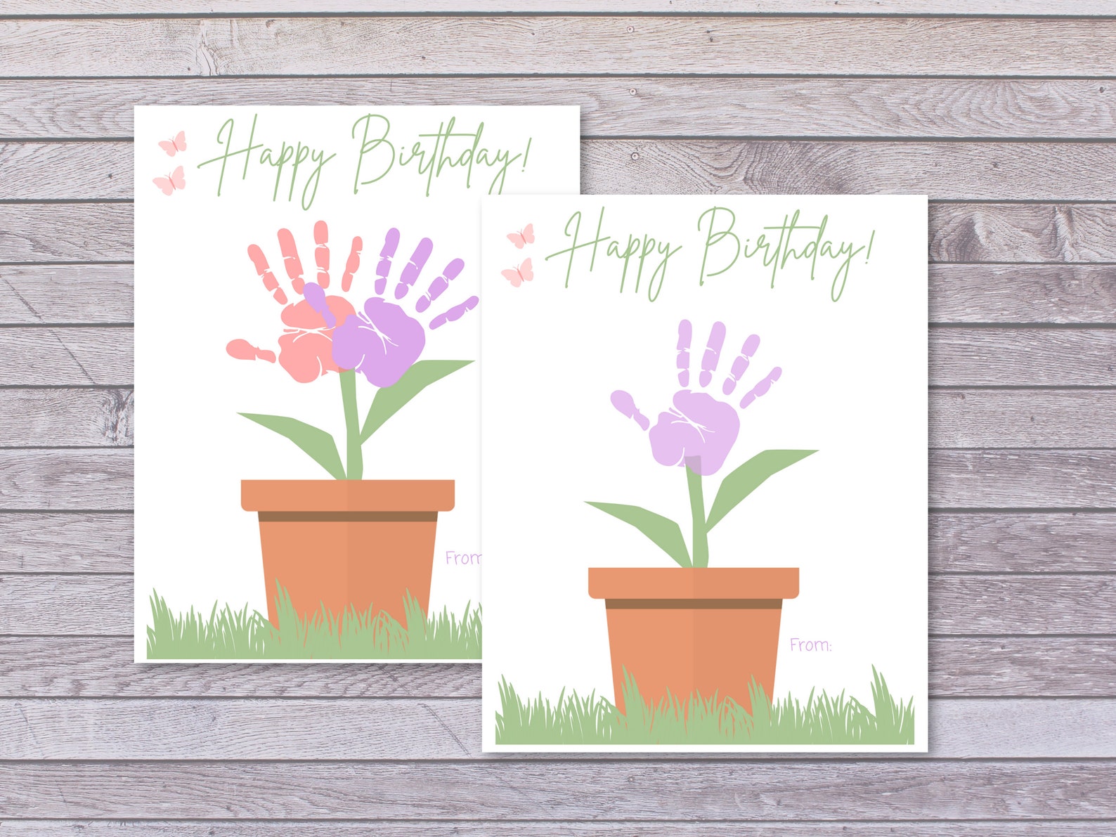 Happy Birthday Handprint Art Keepsake Gift Digital Download - Etsy