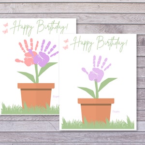 Happy Birthday Handprint Art Keepsake Gift Digital Download - Etsy