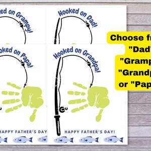 Hooked on Dad! Father's Day Handprint Gift - Etsy