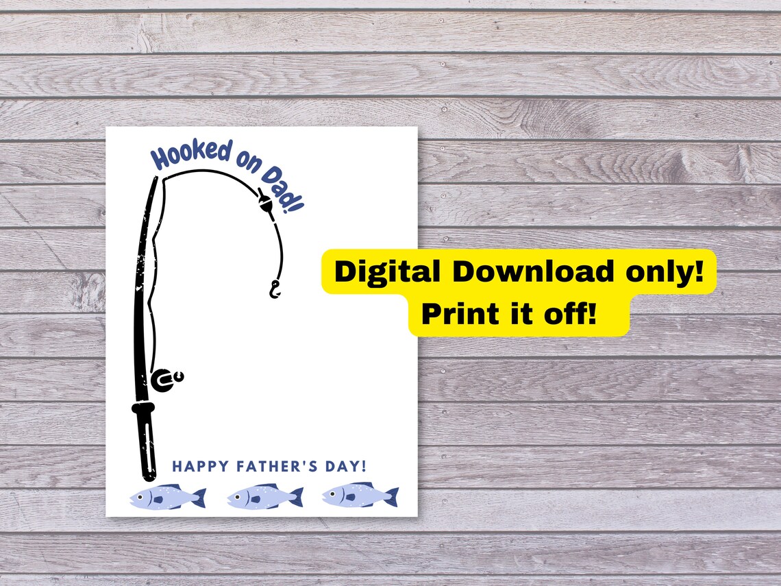 Hooked on Dad! Father's Day Handprint Gift - Etsy