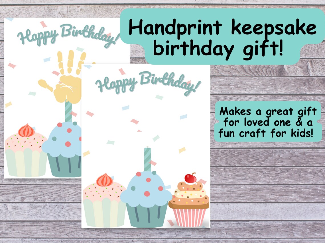 Handprint Birthday Gift Printable Digital Download - Etsy