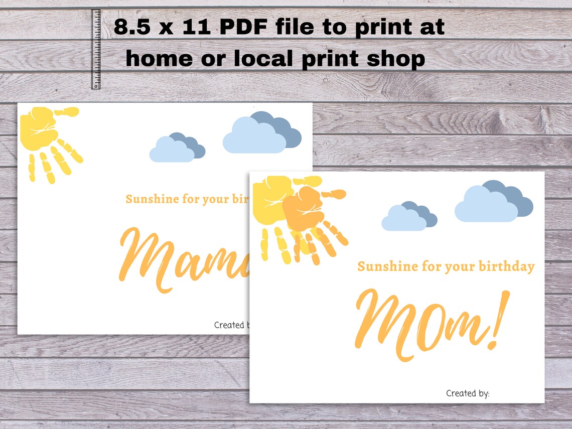 Handprint Keepsake Printable Birthday Gift - Etsy