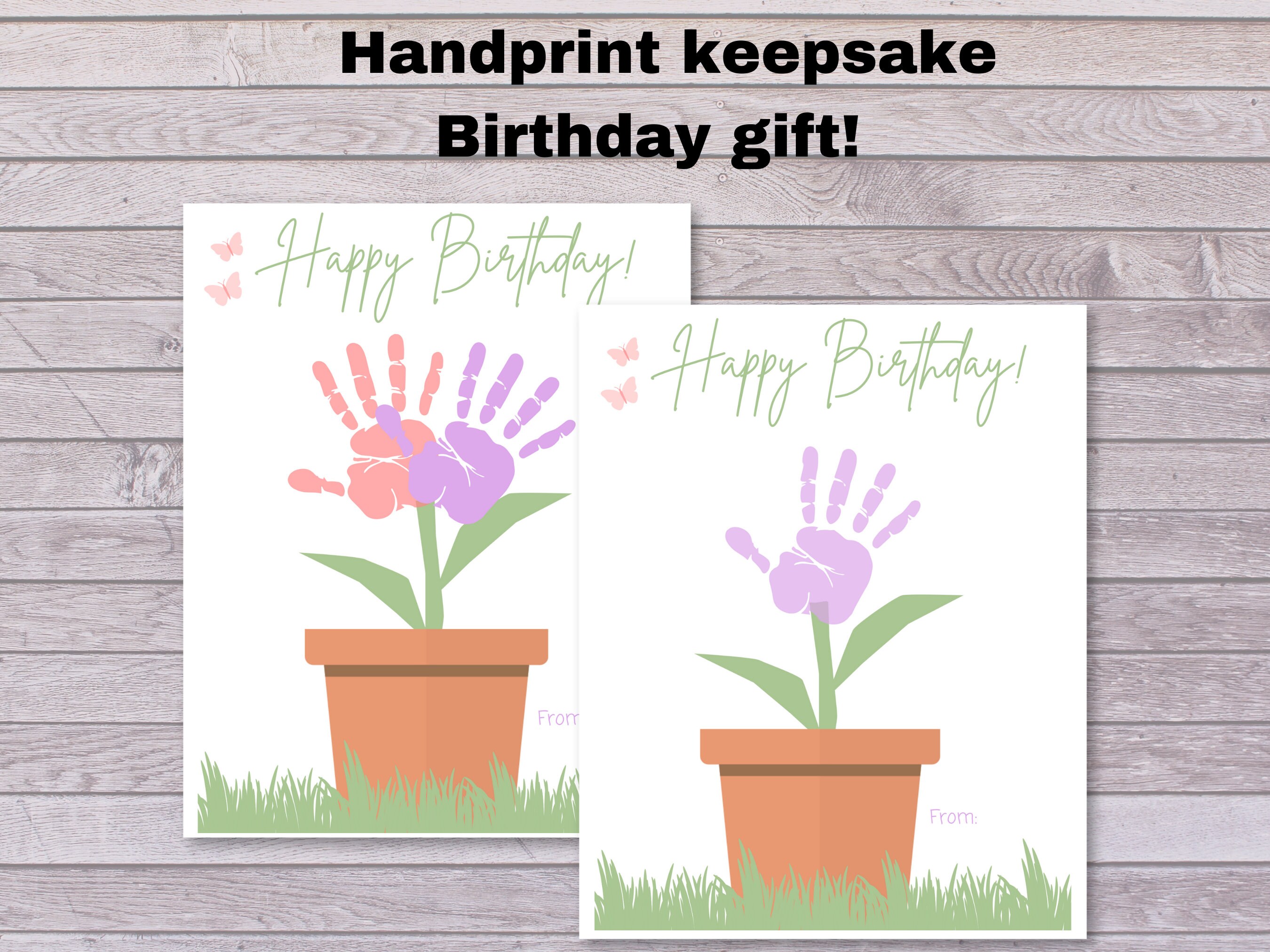 Happy Birthday Handprint Art Keepsake Gift Digital Download - Etsy