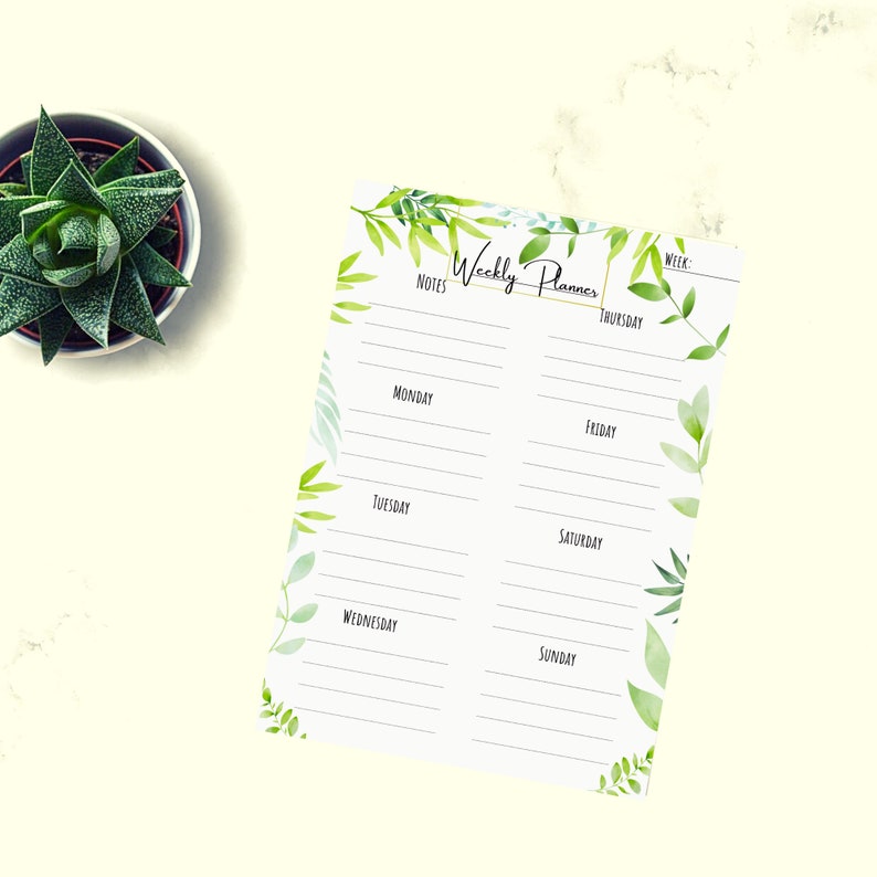 Weekly Planner Printable, Weekly Planner, Weekly Organizer, Weekly ...