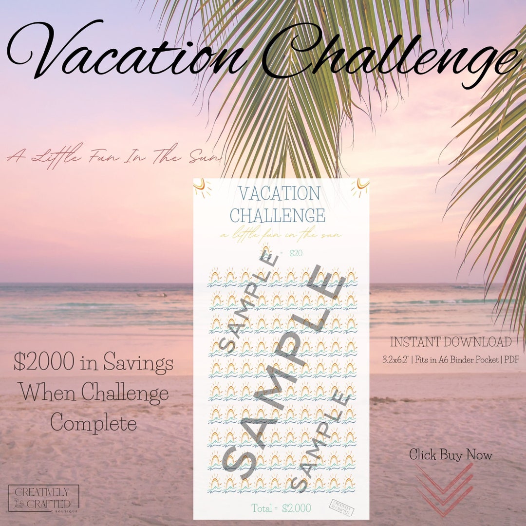 PRINTABLE Digital Download Vacation Money Challenge Mini Savings Fun ...