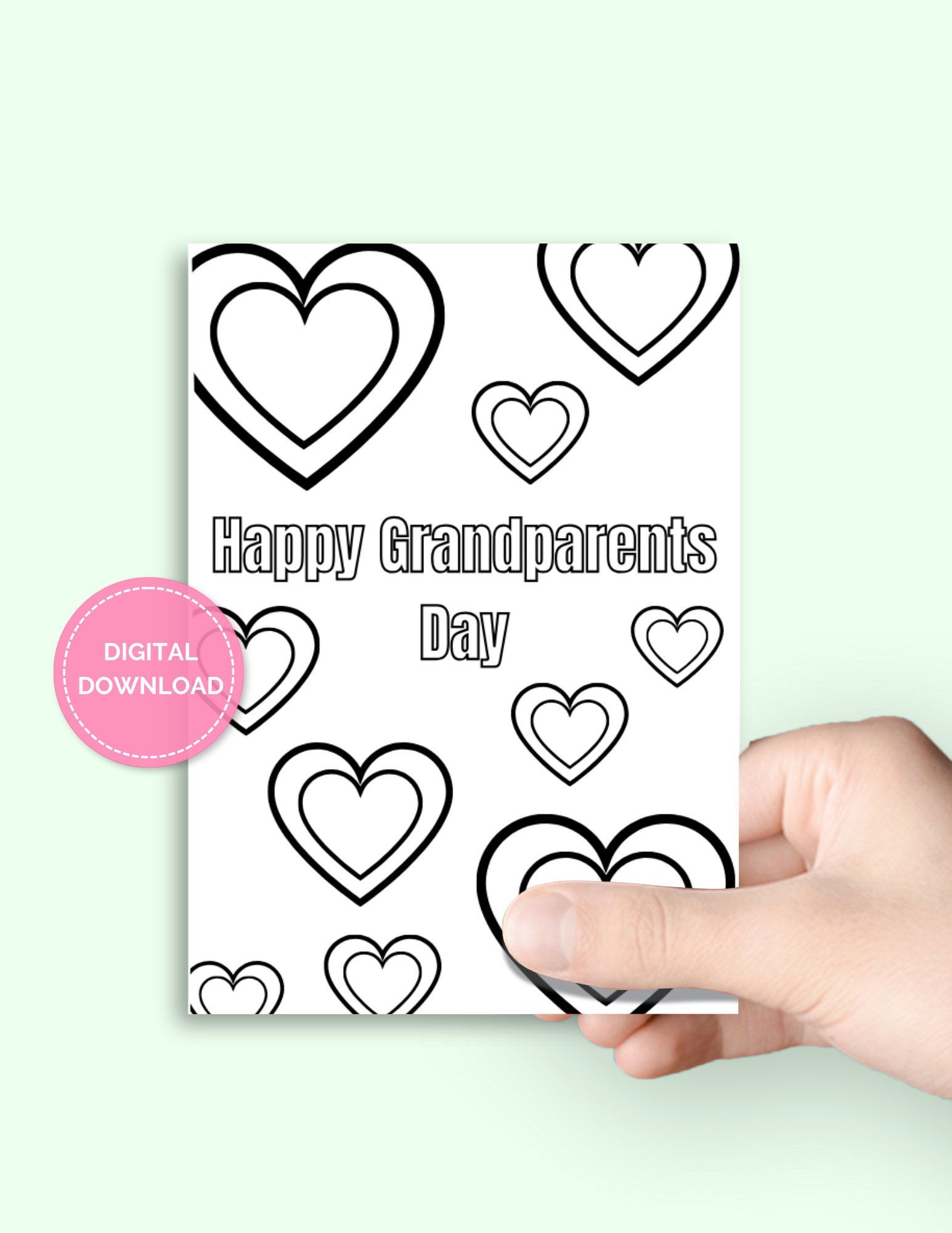 Grandparents Day Coloring Card Digital Download - Etsy