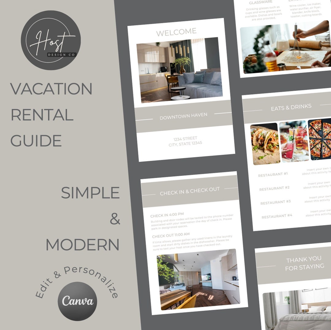 Vacation Rental Guest Guide Template Airbnb Welcome Book - Etsy