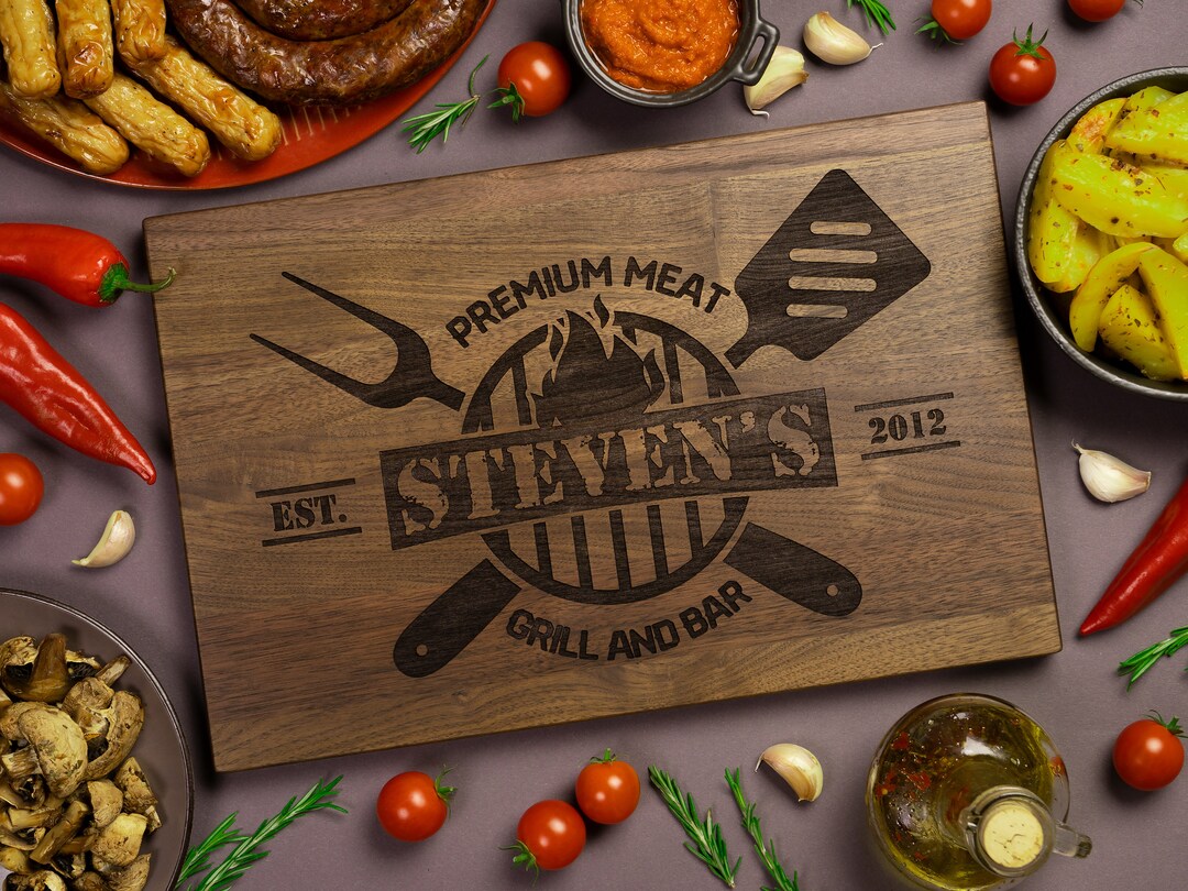 Personalized BBQ Board, Custom BBQ Cutting Board, Grilling Gifts for ...