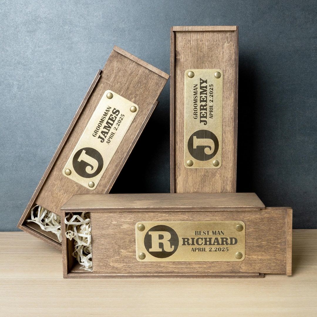 Personalized Memory Box, Custom Wood Box, Groomsmen Cigar Box, Usher ...