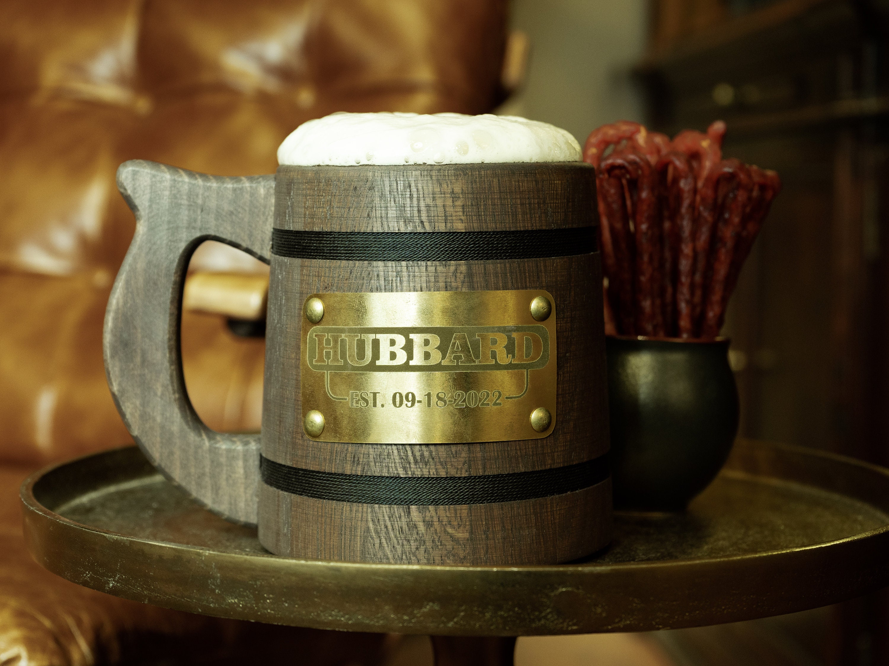 Engraved Wooden Beer Tankard: Personalized Groomsmen Gift, Viking Mug ...