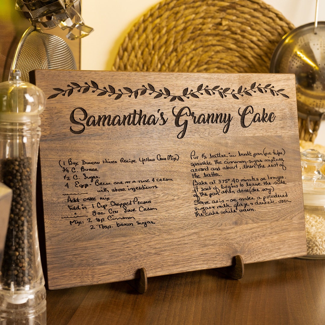Handwritten Recipe Cutting Board, Grandma Birthday Gift, Bakery Gift ...