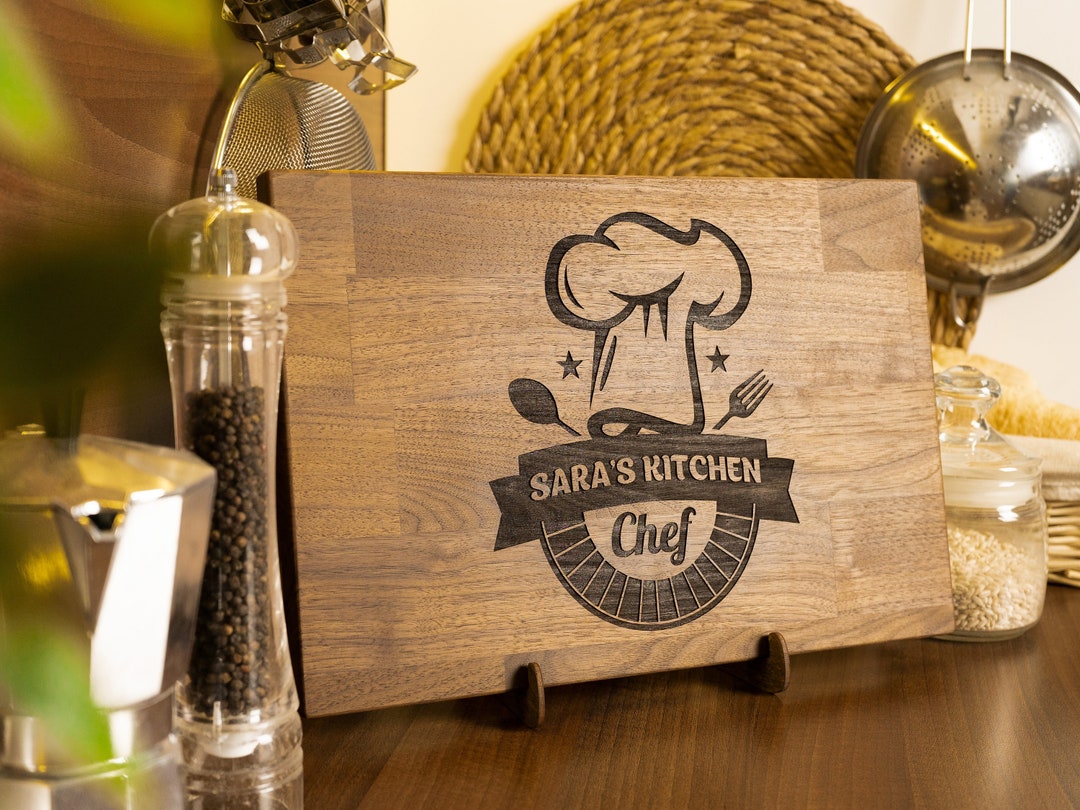 Personalized Chef Gift for Woman, Large Wooden Cutting Board, Custom ...