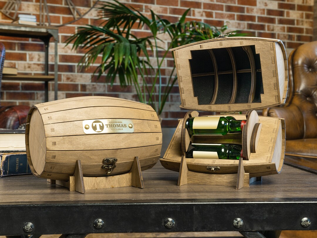 Personalized Groomsmen Whiskey Barrel Portable Bar, Best Man Proposal ...