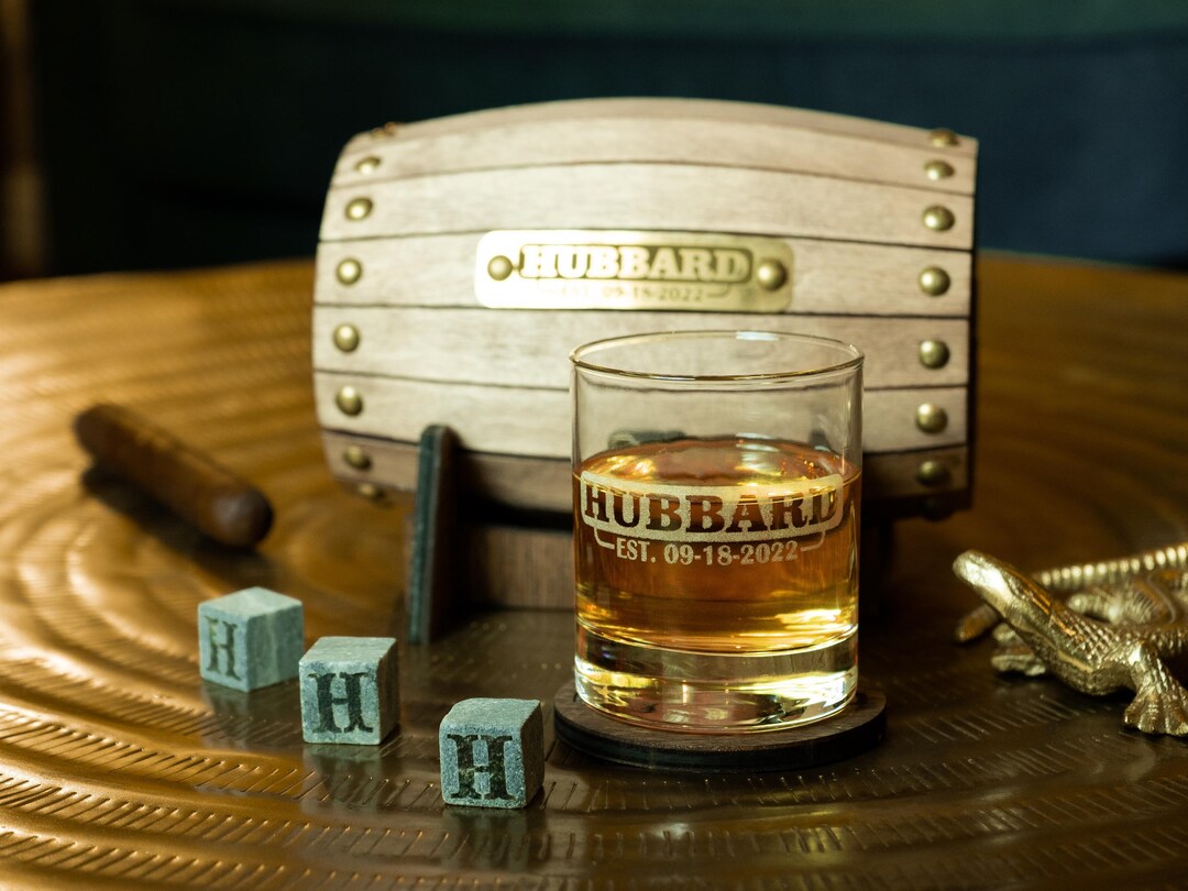 Oak Barrel Mini Bar, Wedding Gift for Officiant, Groomsmen, Father of ...