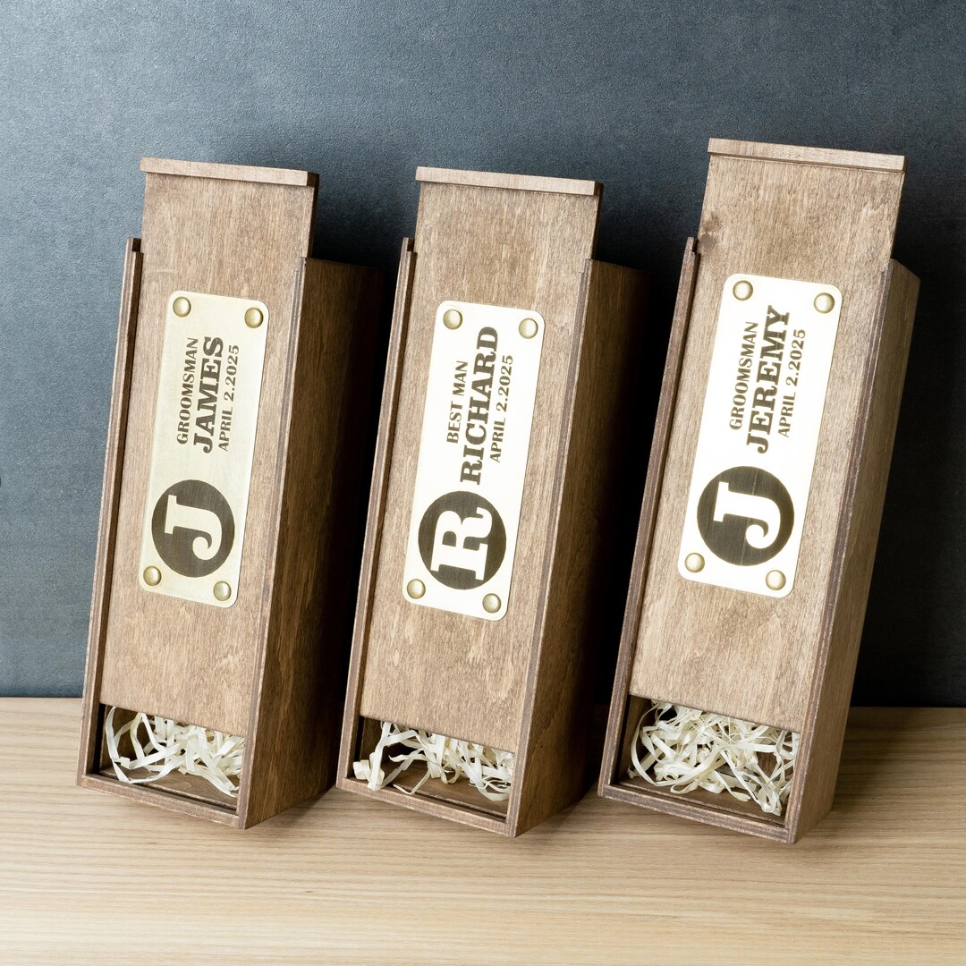 Personalized Wood Cigar Box for Groomsmen Gifts, Custom Mens Keepsake ...