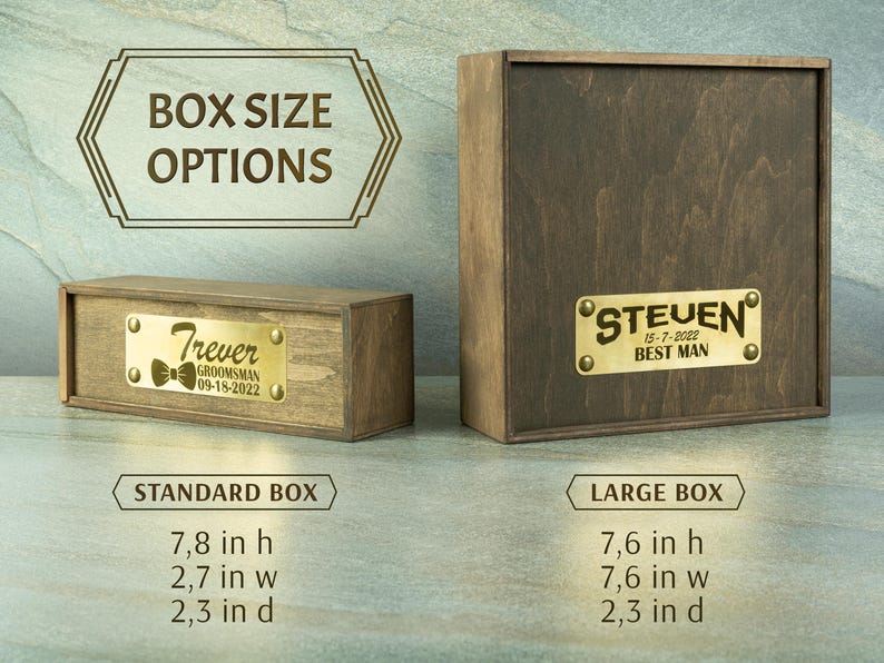 Custom Wood Cigar Box, Mens Keepsake Box, Groomsmen Wedding Party Gifts ...