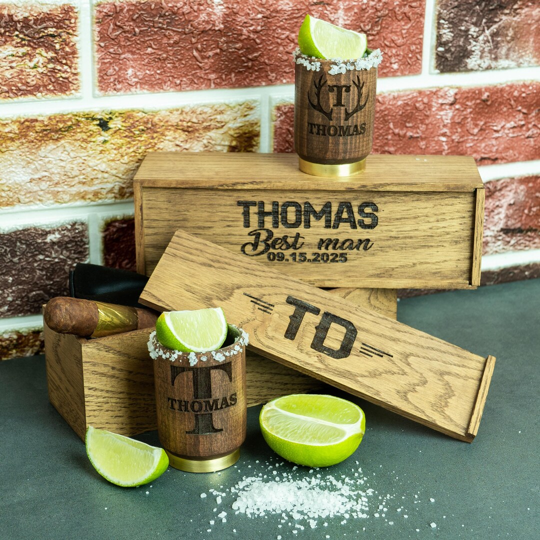 Personalized Wood Cigar Gift Box, Mens Keepsake Box, Bachelor Party ...