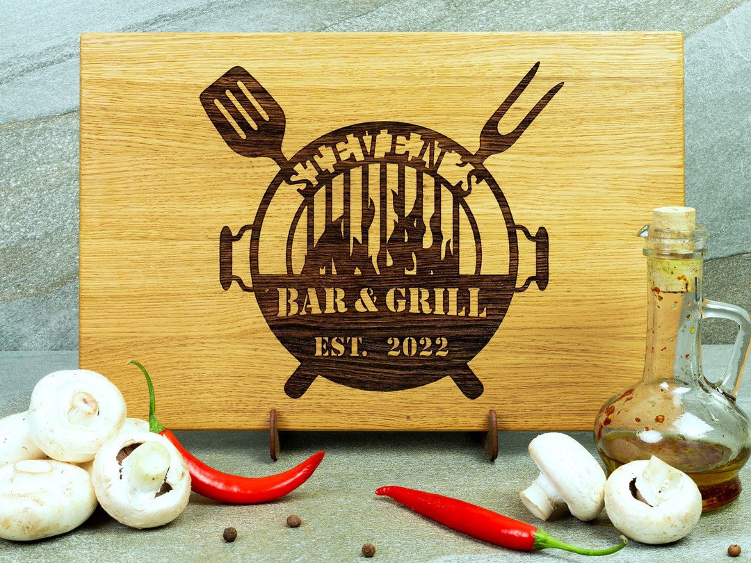 Engraved Grill Board Wooden Personalized Cutting Board for BBQ Chopping ...